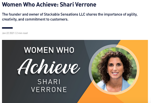 Shari Verrone honored by PNC as a Women Who Achieves! – Stackable Sensations